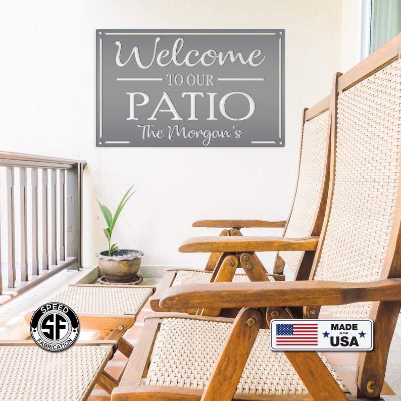 Custom Welcome to Our Patio Sign Personalized Outdoor Sign - Etsy
