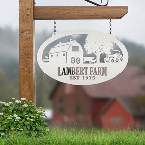 Oval Farm Sign With Family Name and Established Date - Etsy