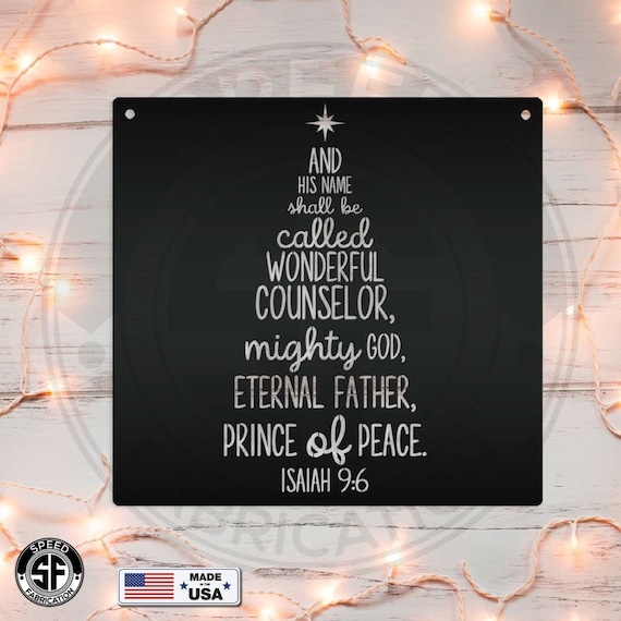 Isaiah 9:6 Christmas Tree Metal Sign | Etsy