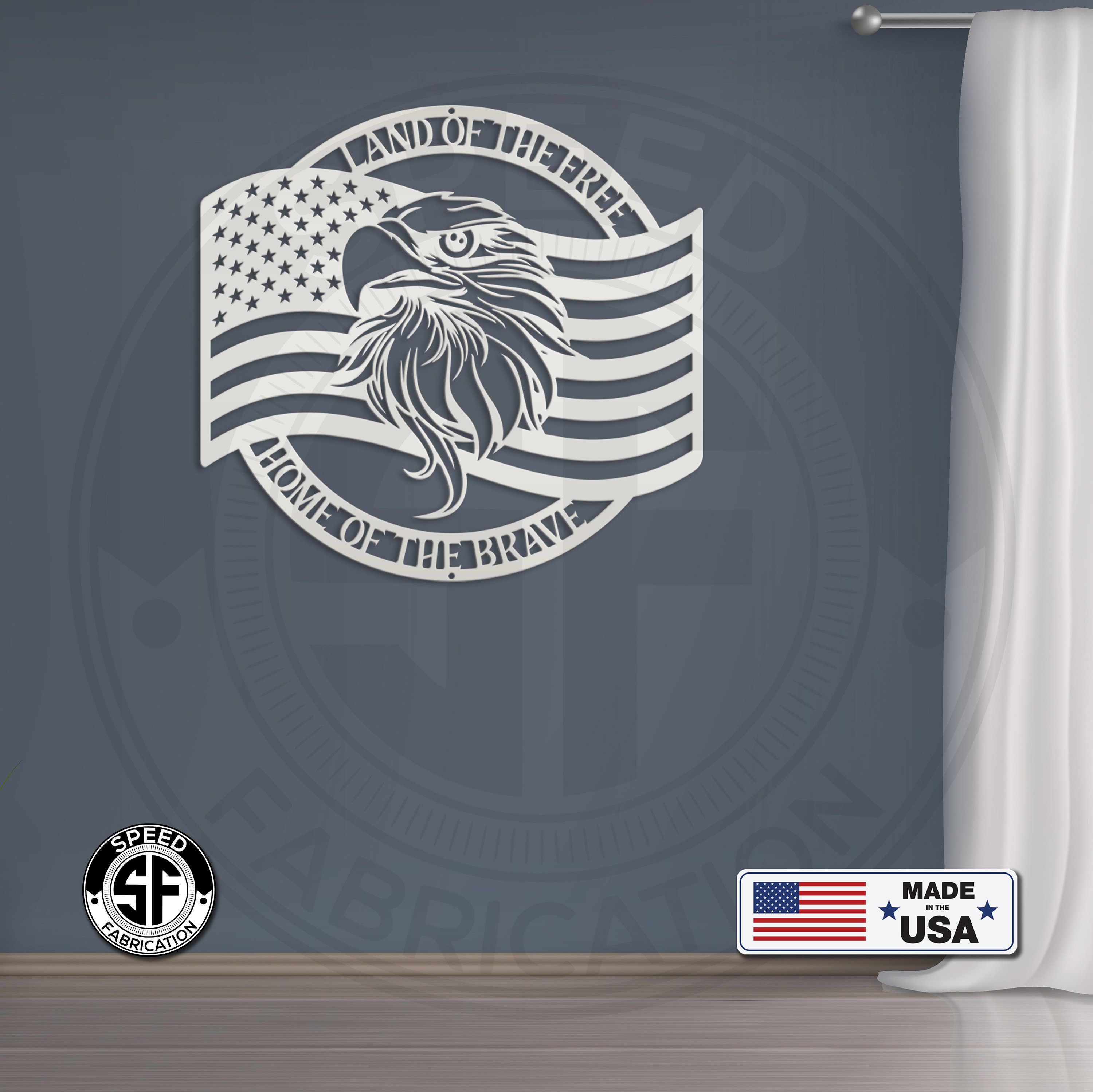 Patriotic Metal Sign With American Flag and Eagle - Etsy