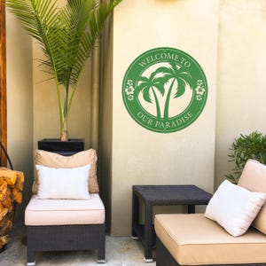 Personalized Tropical Patio or Pool Sign, Custom Tropical Sign - Etsy
