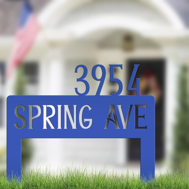 Address Yard Stake Metal Sign, Customized Outdoor Heavy Duty Powder ...