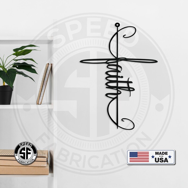 Faith Cross Wall Hanging Metal Sign Faith Christian Wall Art | Etsy