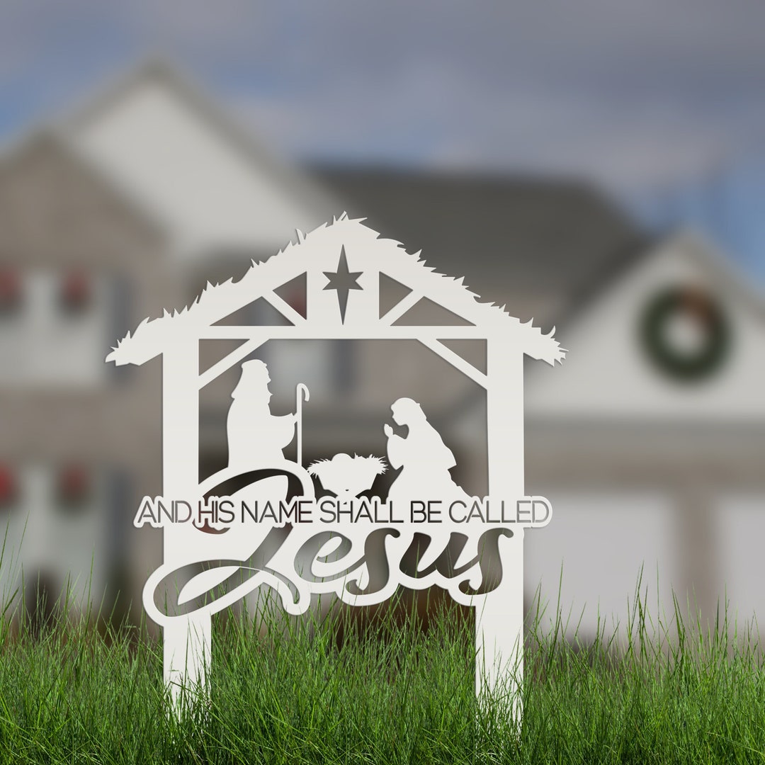 Religious Christmas Yard Stake - Seasonal Metal Nativity Lawn Art ...