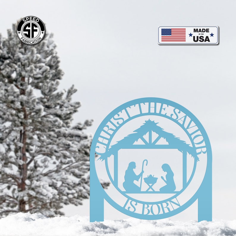 Christ the Savior is Born Metal Yard Stake Christmas Decor - Etsy