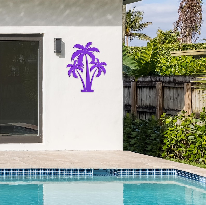 Tropical Wall Art: Grouping of 3 Palm Trees - Coastal Home Decor ...