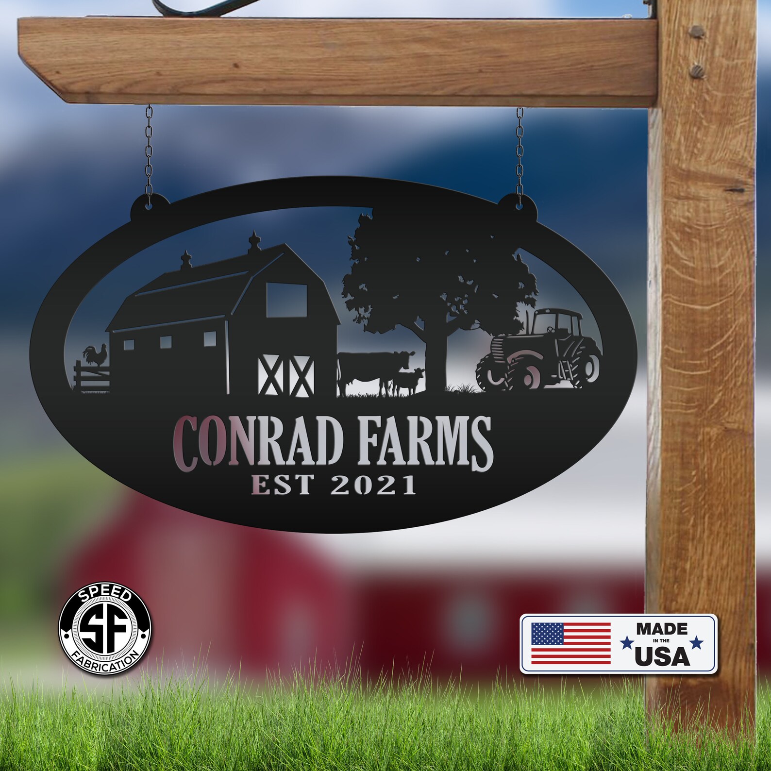 Oval Farm Sign With Family Name and Established Date - Etsy