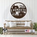 Round Farm Scene Welcome Metal Sign - Etsy