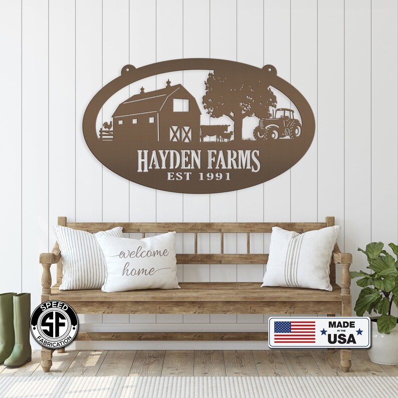 Oval Farm Sign With Family Name and Established Date - Etsy