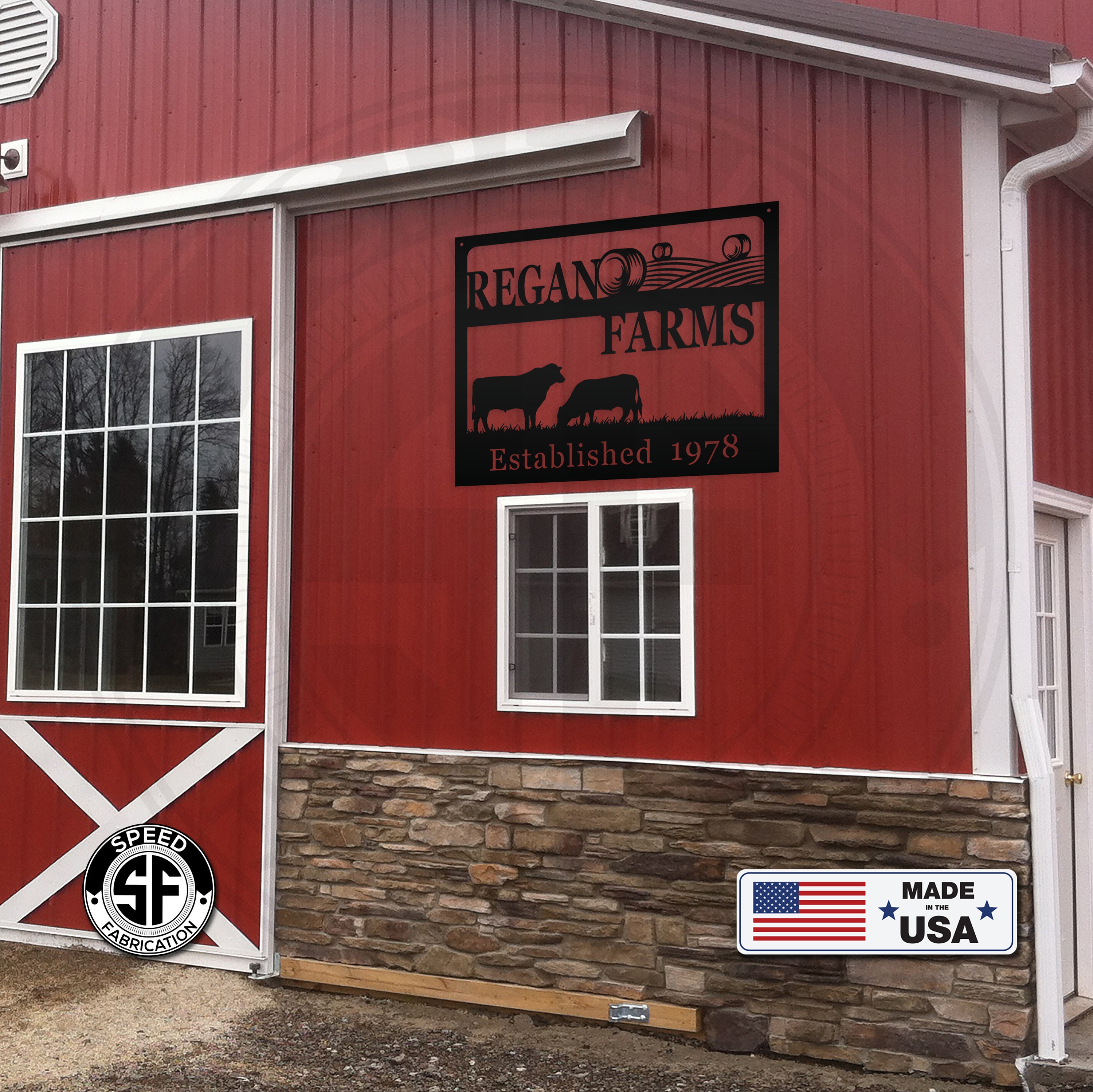 Personalized Square Farm Name and Established Date With Cows - Etsy