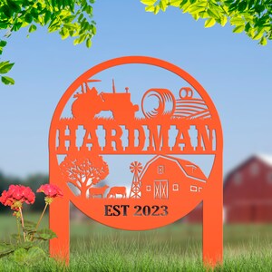 Farm Sign Metal Yard Stake, Customizable Outdoor Gift, Lawn Decoration ...