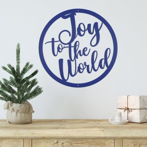 Round Joy to the World Christmas Décor Metal Sign - Etsy