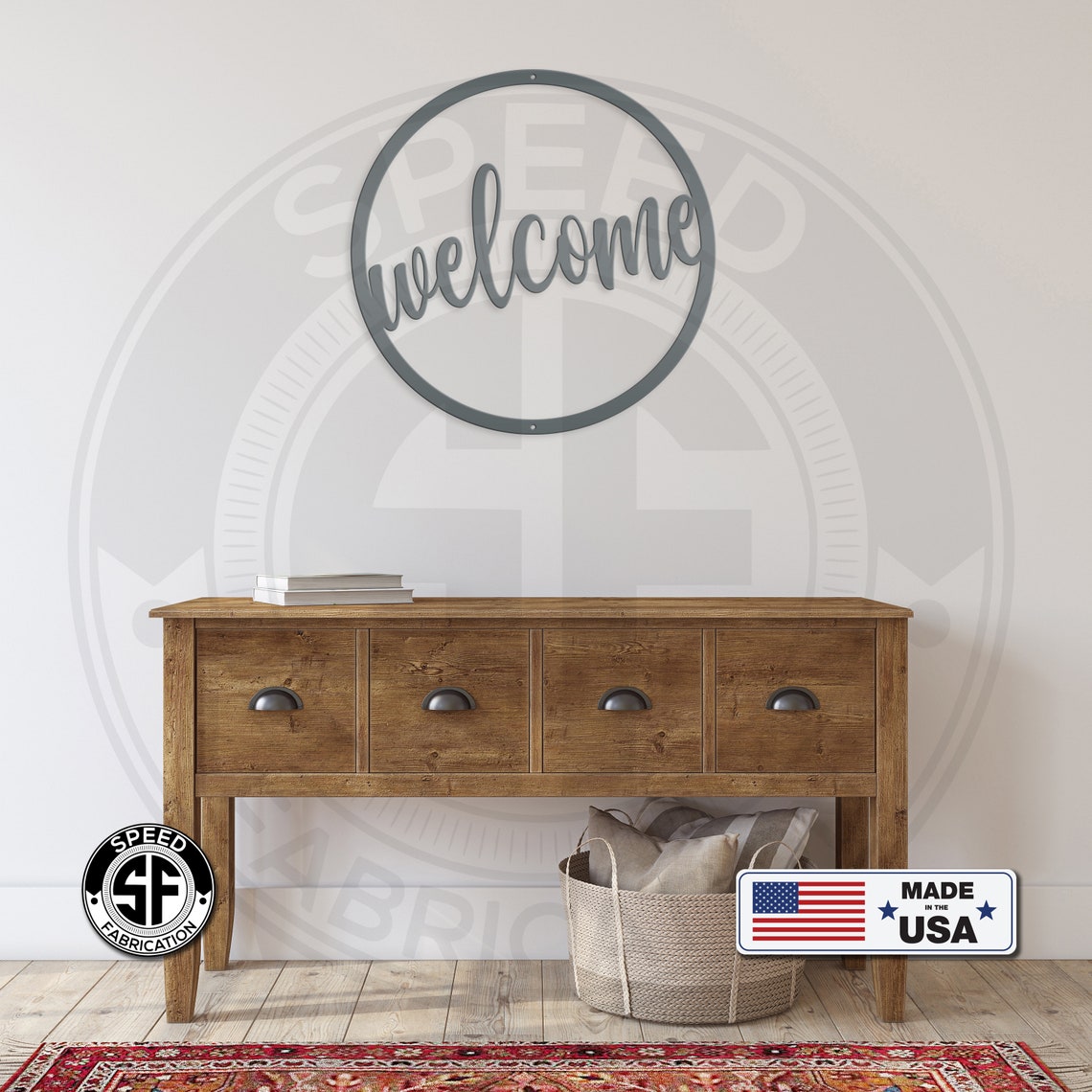 Round Welcome Metal Sign Welcome Sign for Business or Home - Etsy