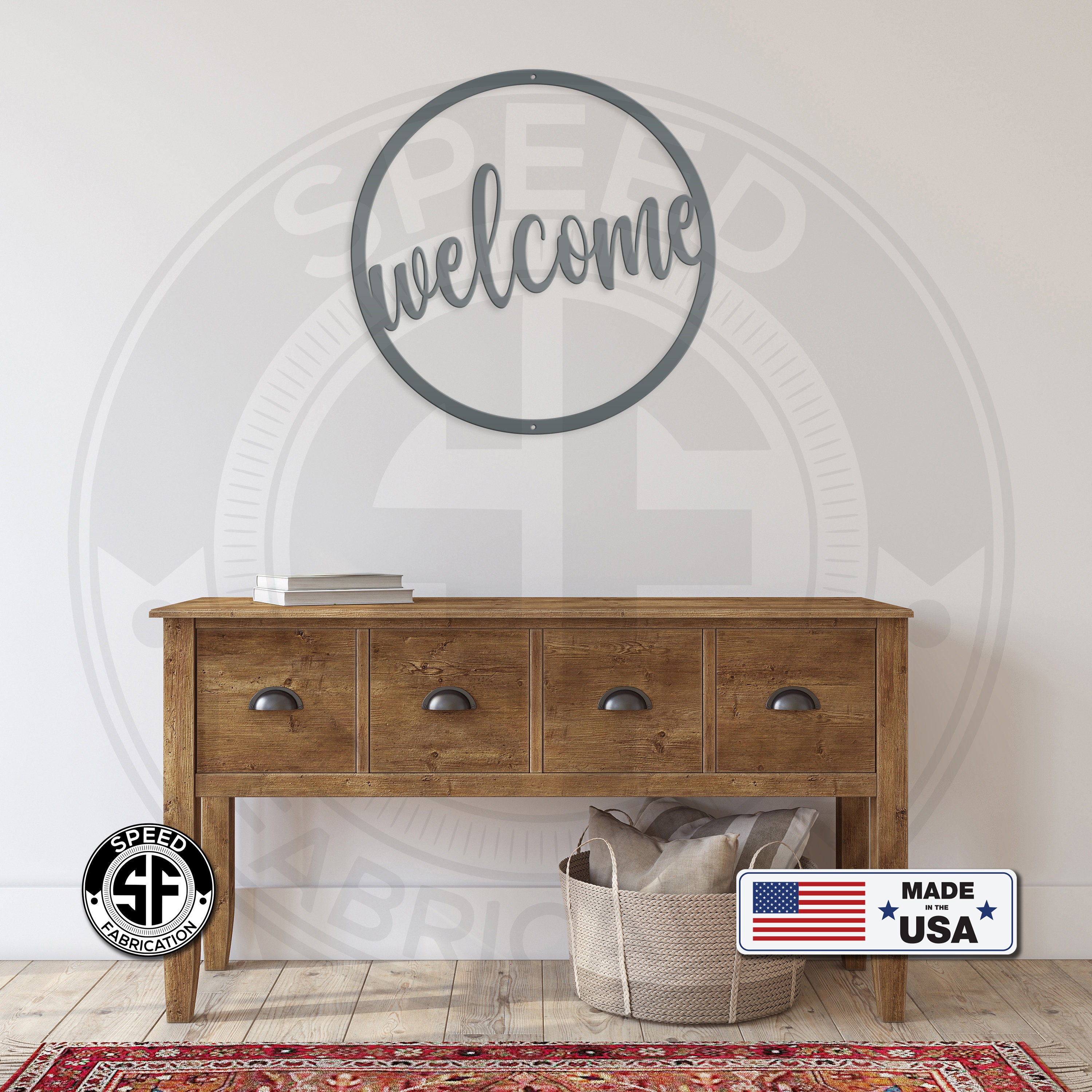 Round Welcome Metal Sign Welcome Sign for Business or Home - Etsy