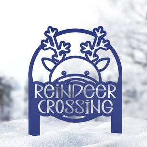 Outdoor Christmas Decorations, Metal Reindeer Crossing Sign for the ...