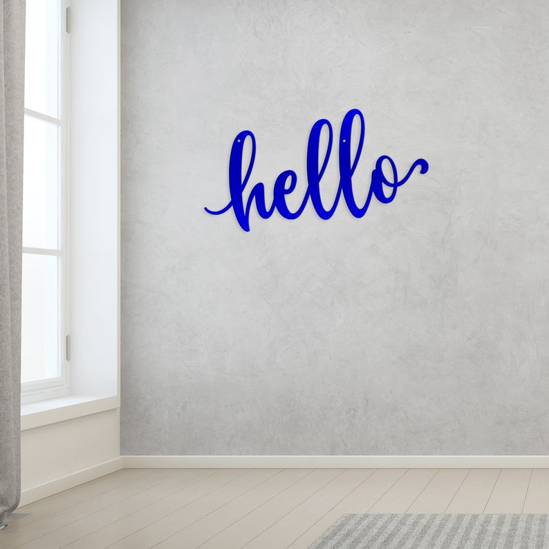 Hello Outdoor/Indoor Metal Sign | Etsy