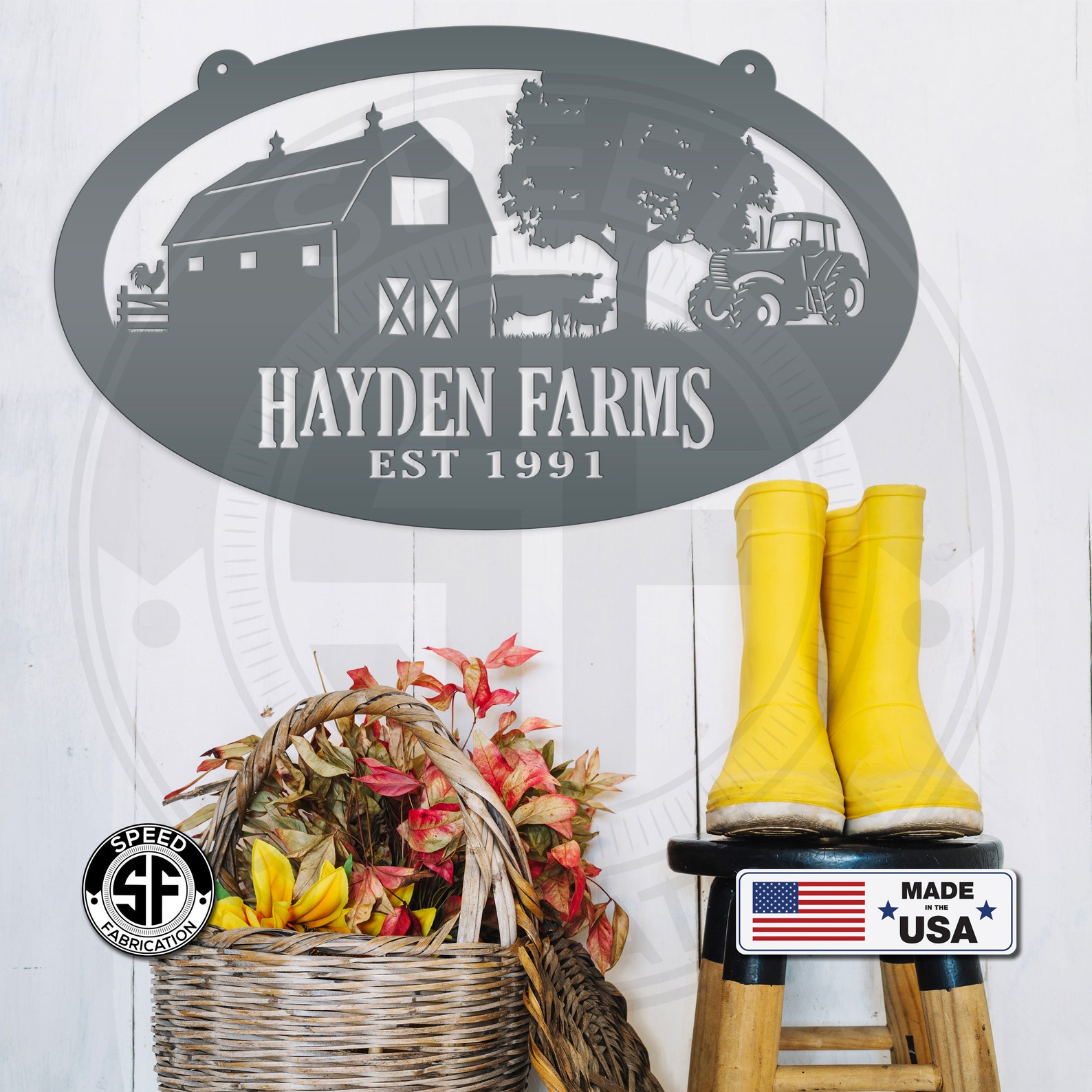 Oval Farm Sign With Family Name and Established Date - Etsy