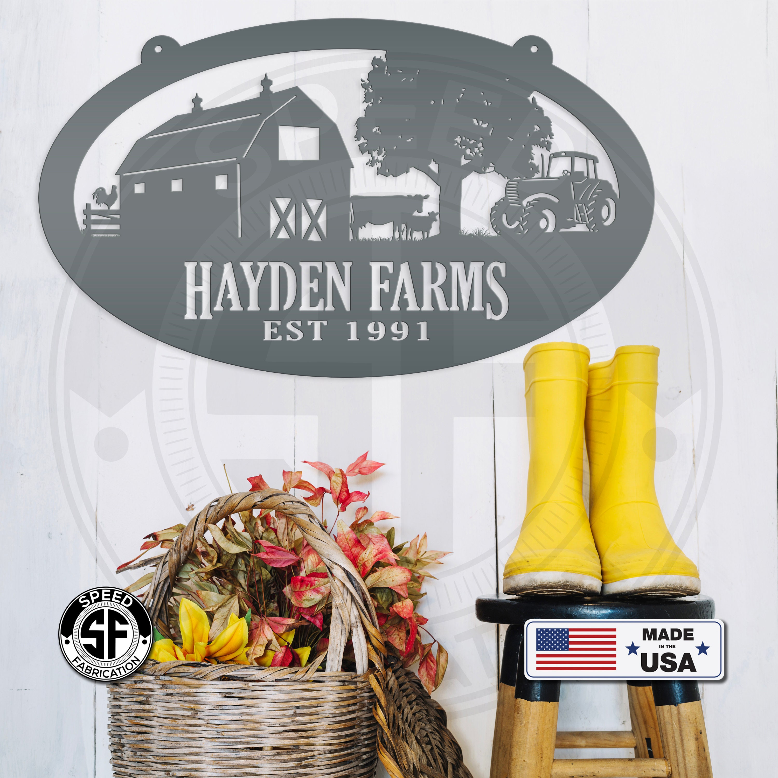 Oval Farm Sign With Family Name and Established Date - Etsy