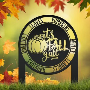 It's Fall Y'all Metal Yard Stake - Yard Sign for Fall - Etsy
