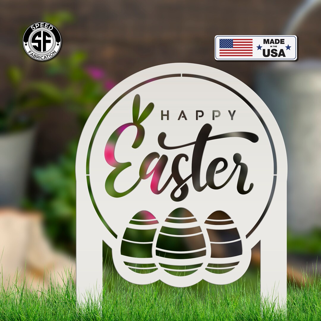 Outdoor Happy Easter Metal Yard Sign Easter Eggs Sign - Etsy