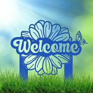 Welcome Garden Stake, Flower Garden Stake With Flower, Mother's Day ...