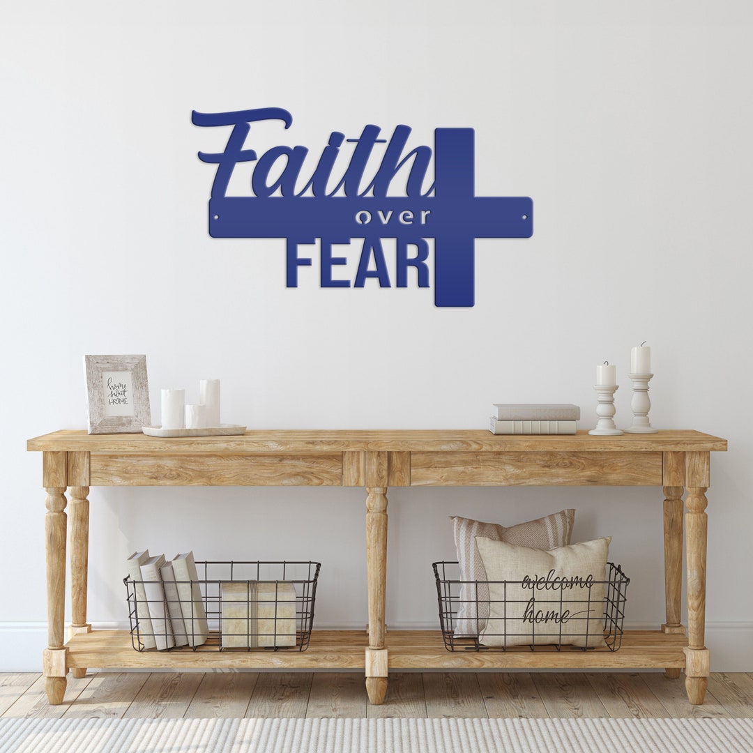 Christian Metal Sign - Faith Over Fear - Etsy