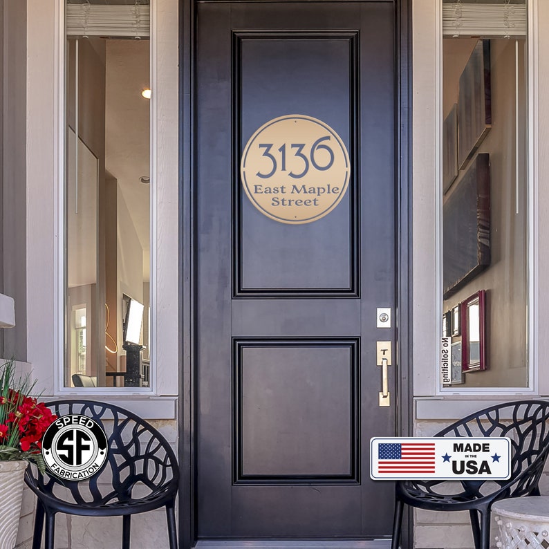 Personalized Round Address Metal Sign Modern Address Sign - Etsy