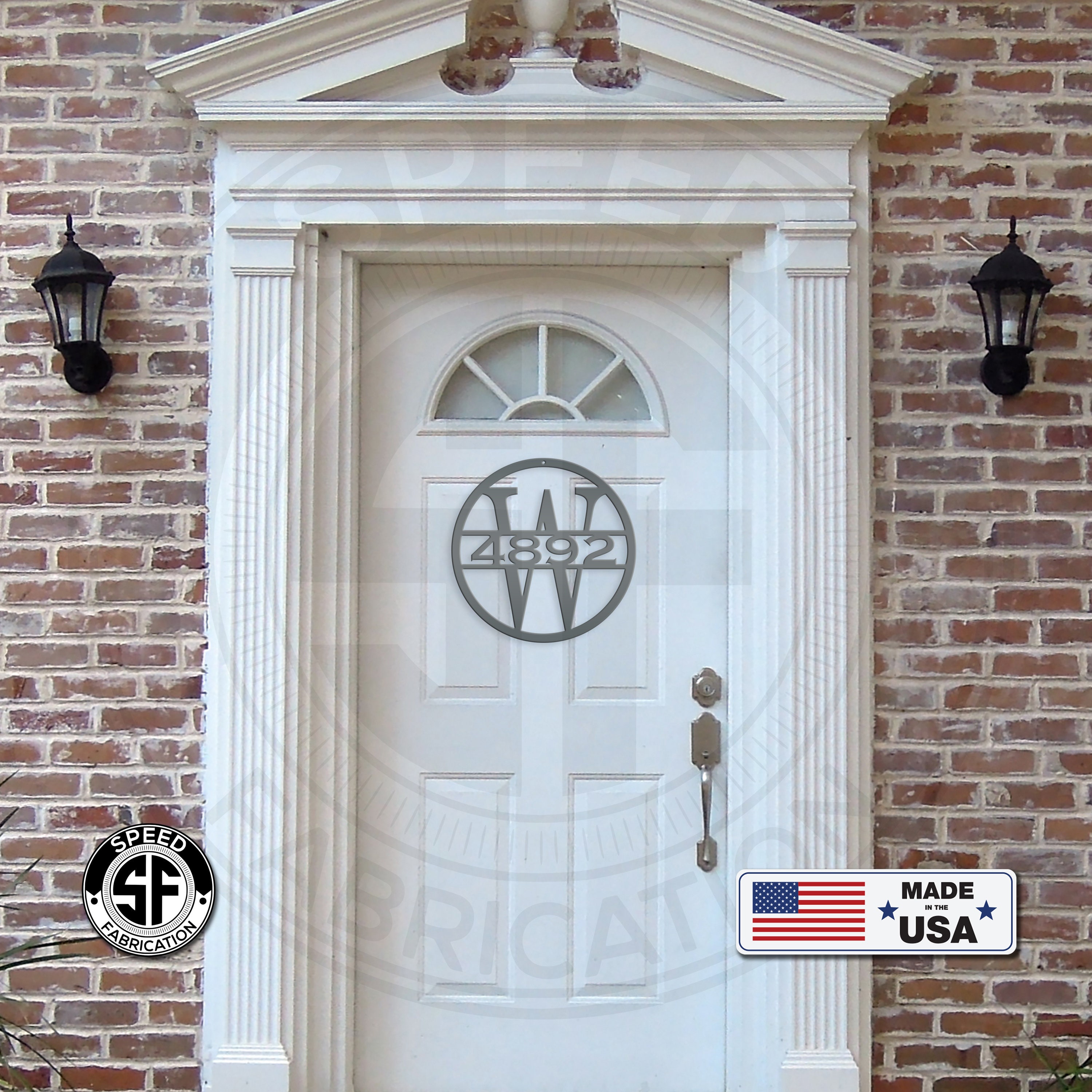 Custom Round Monogram Housee Number Metal Sign - Etsy