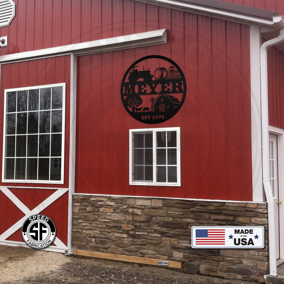 Personalized Farm Scene Sign Your Name _ Your Wording - Etsy