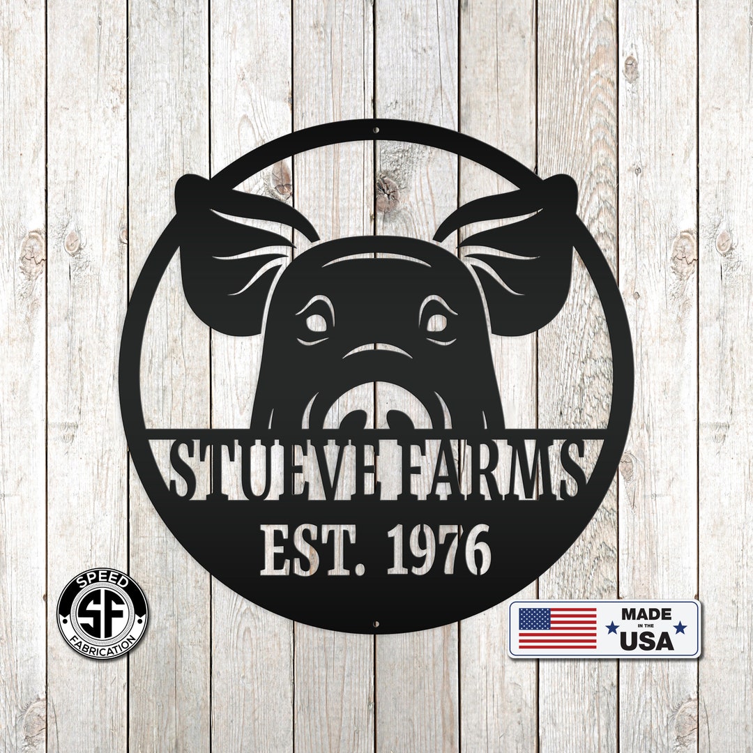 Custom Pig Farm Sign Indoor Outdoor Metal Sign - Etsy