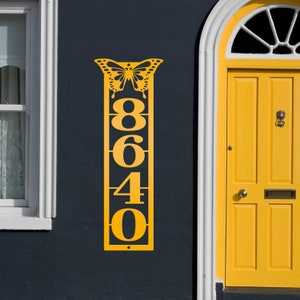 Metal Address Sign, Vertical House Numbers Plaque With Detailed ...