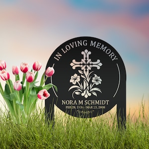 Memorial Sign, Custom Metal Yard Stake for Memory Dedication Garden ...