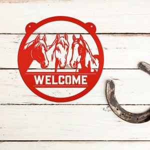 Charming Horse Welcome Sign – Unique Metal Decor for Animal Lovers ...