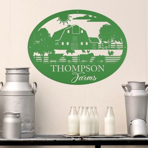 Custom Farm Scene Sign With Cows and Chickens - Etsy