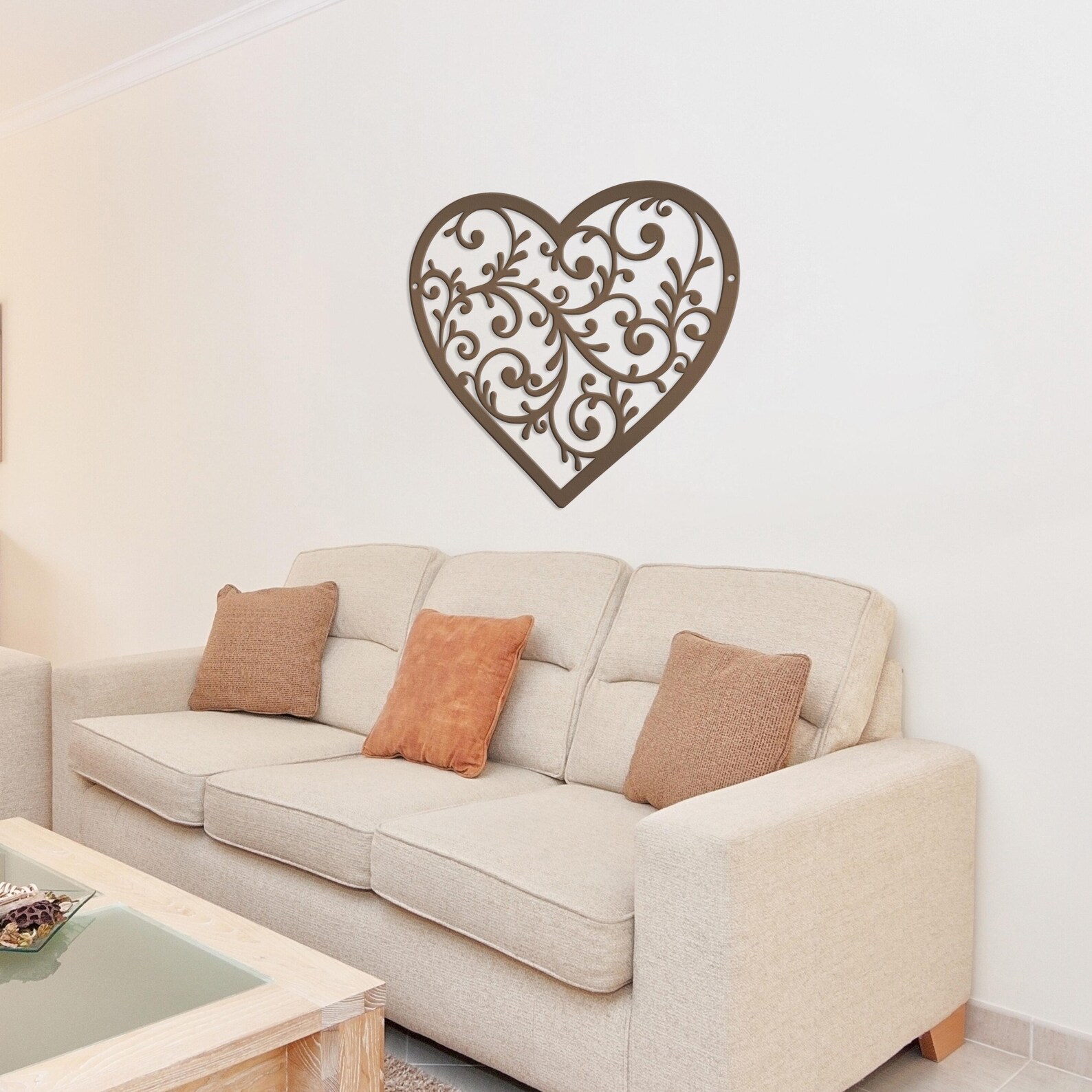Metal Heart Wall Sign, Intricate Metal Home Decor, Valentine's Day Gift ...
