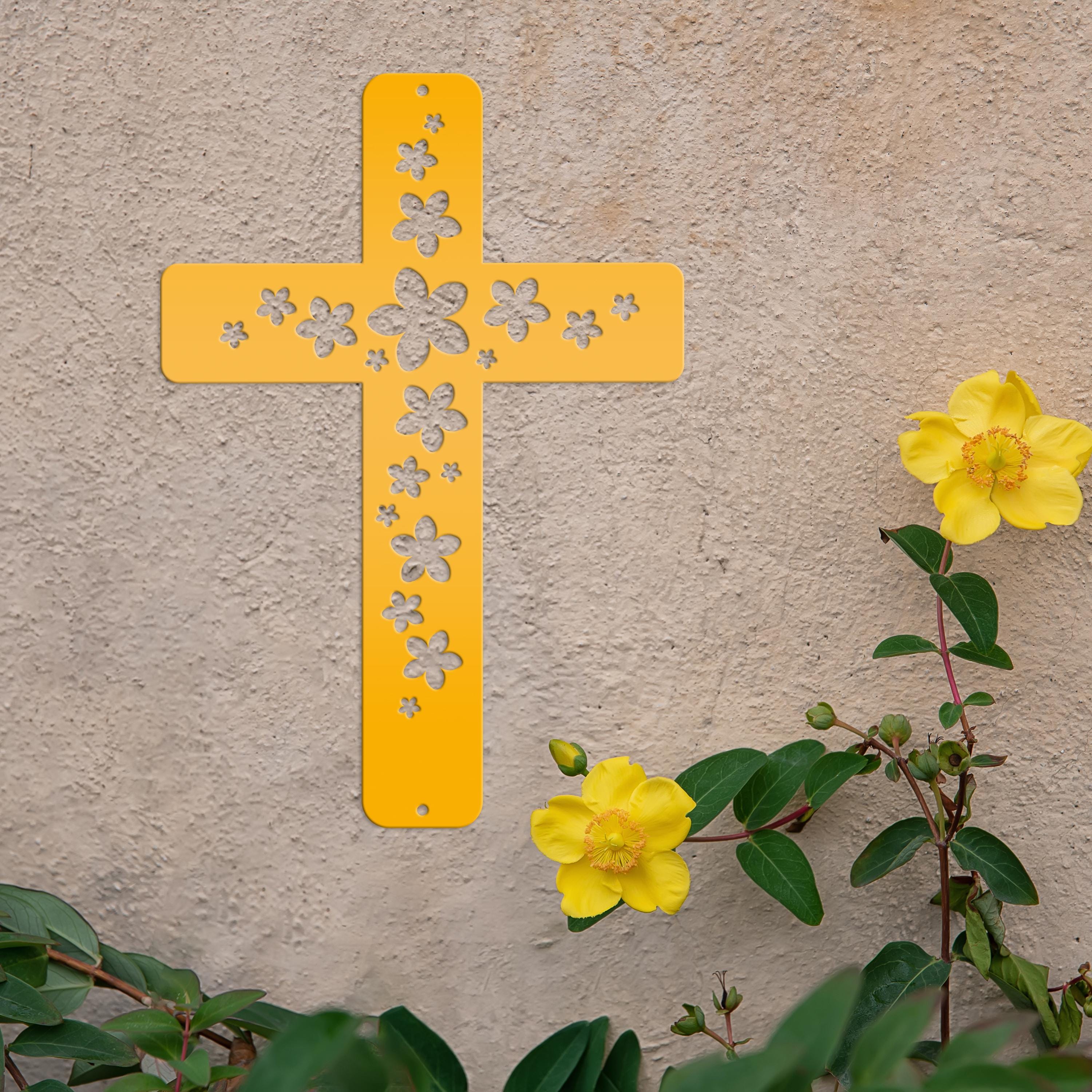 Flower Metal Cross Sign - Etsy