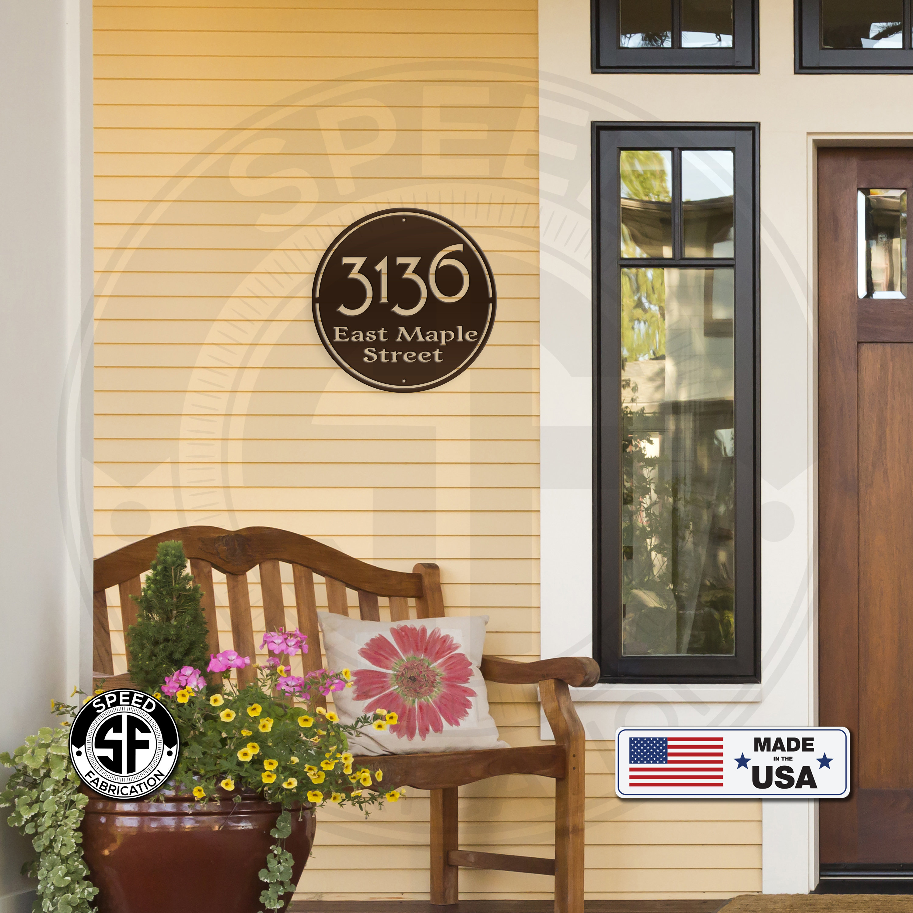 Personalized Round Address Metal Sign | Etsy