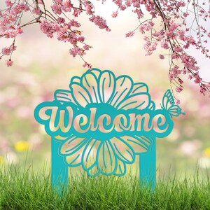 Welcome Garden Stake, Flower Garden Stake With Flower, Mother's Day ...