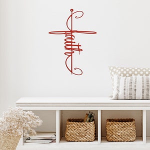 Faith Cross Wall Hanging Metal Sign Faith Christian Wall Art Faith ...