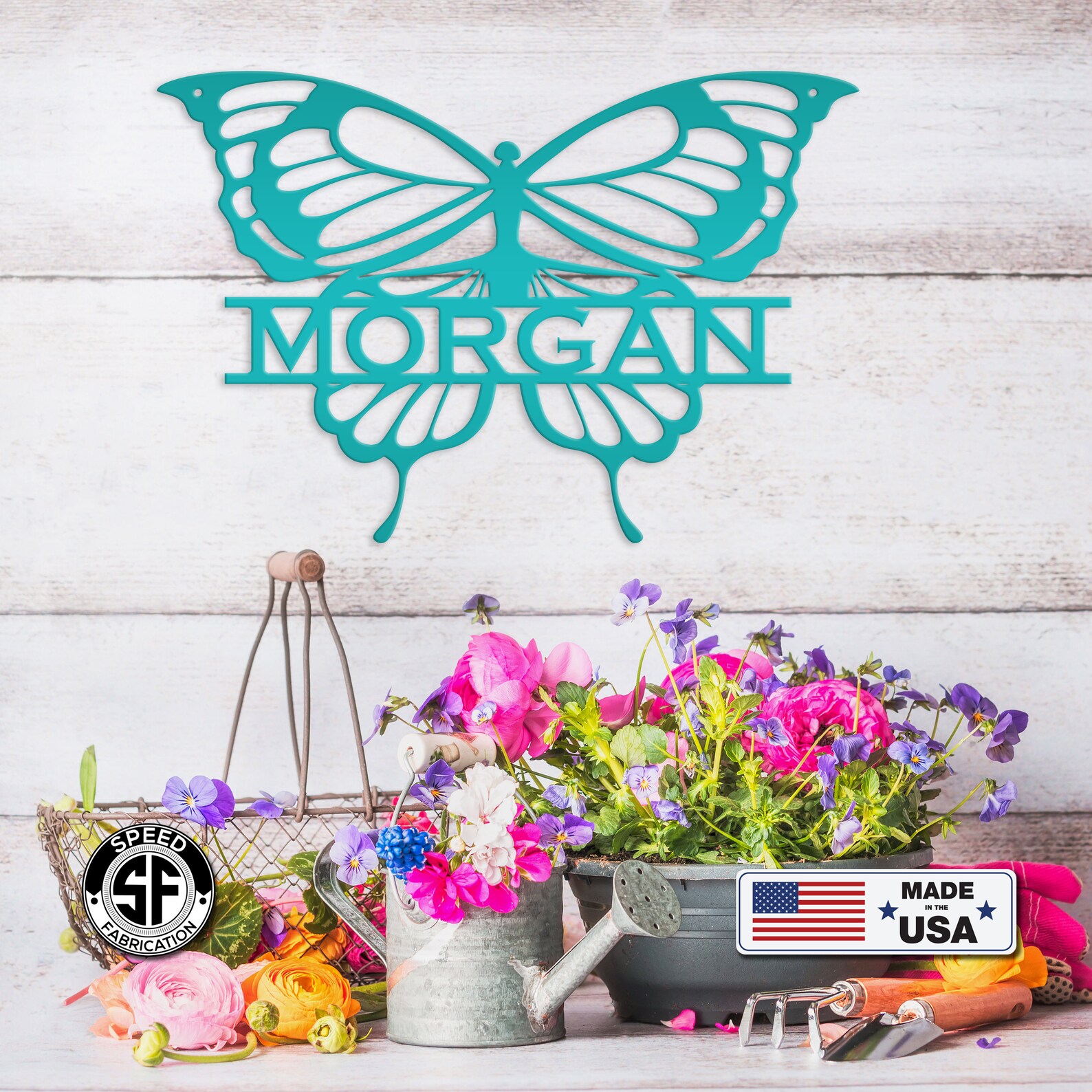 Personalized Butterfly Monogram Metal Sign - Etsy