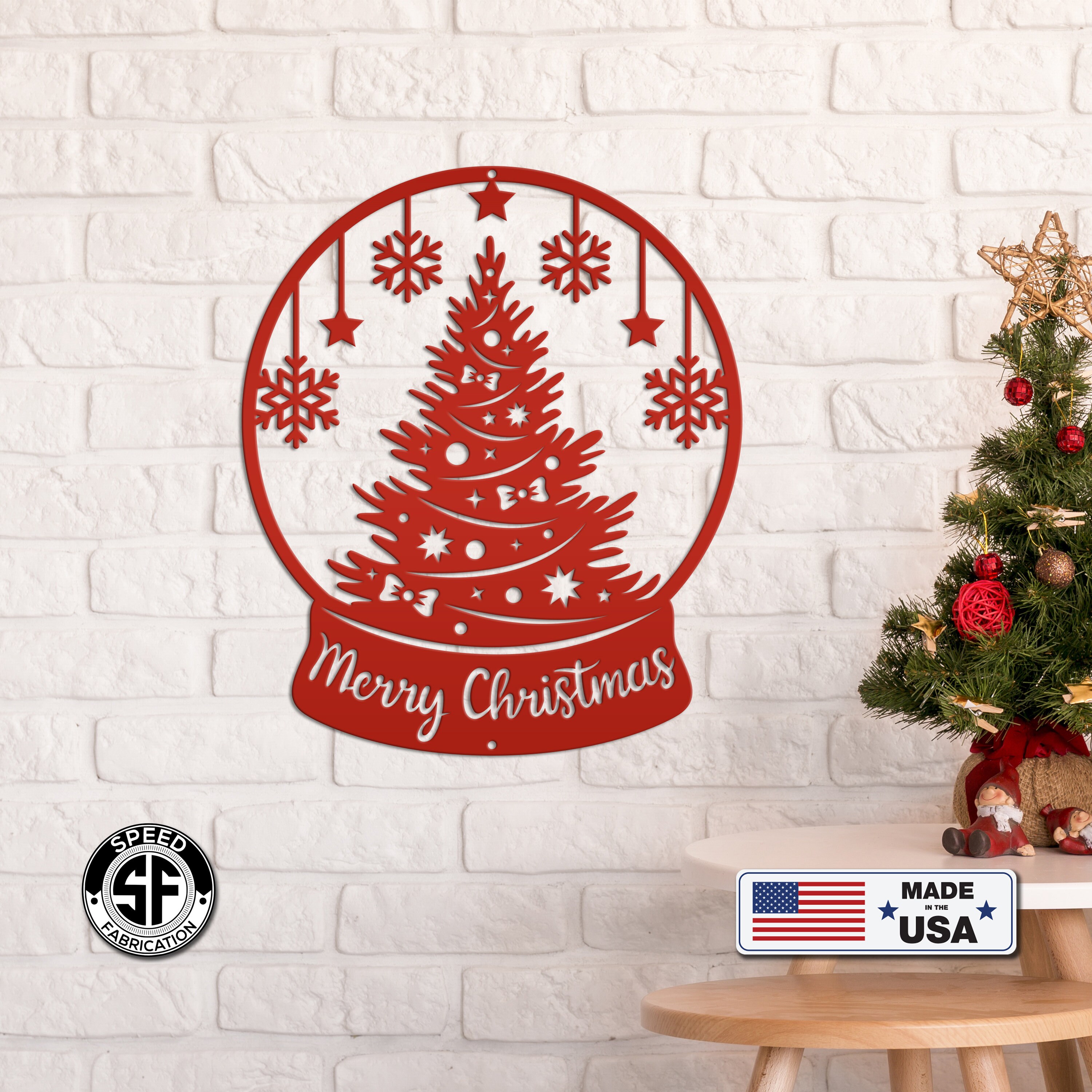 Christmas Globe Sign Metal Holiday Sign - Etsy