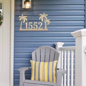 Tropical Palm Tree Metal Address Sign, Beach House Address Sign ...