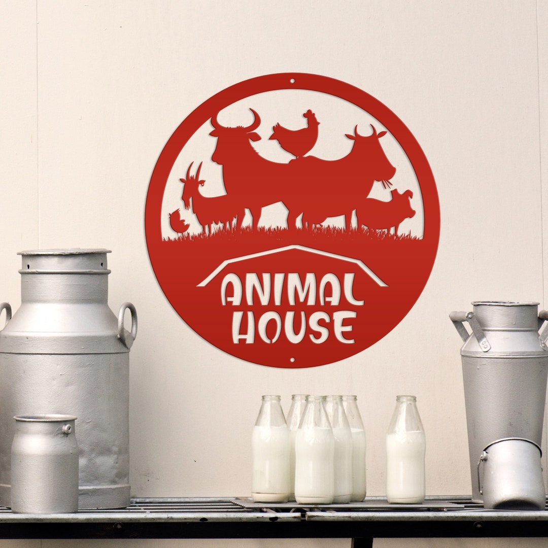 Farm Animal House Metal Sign - Etsy
