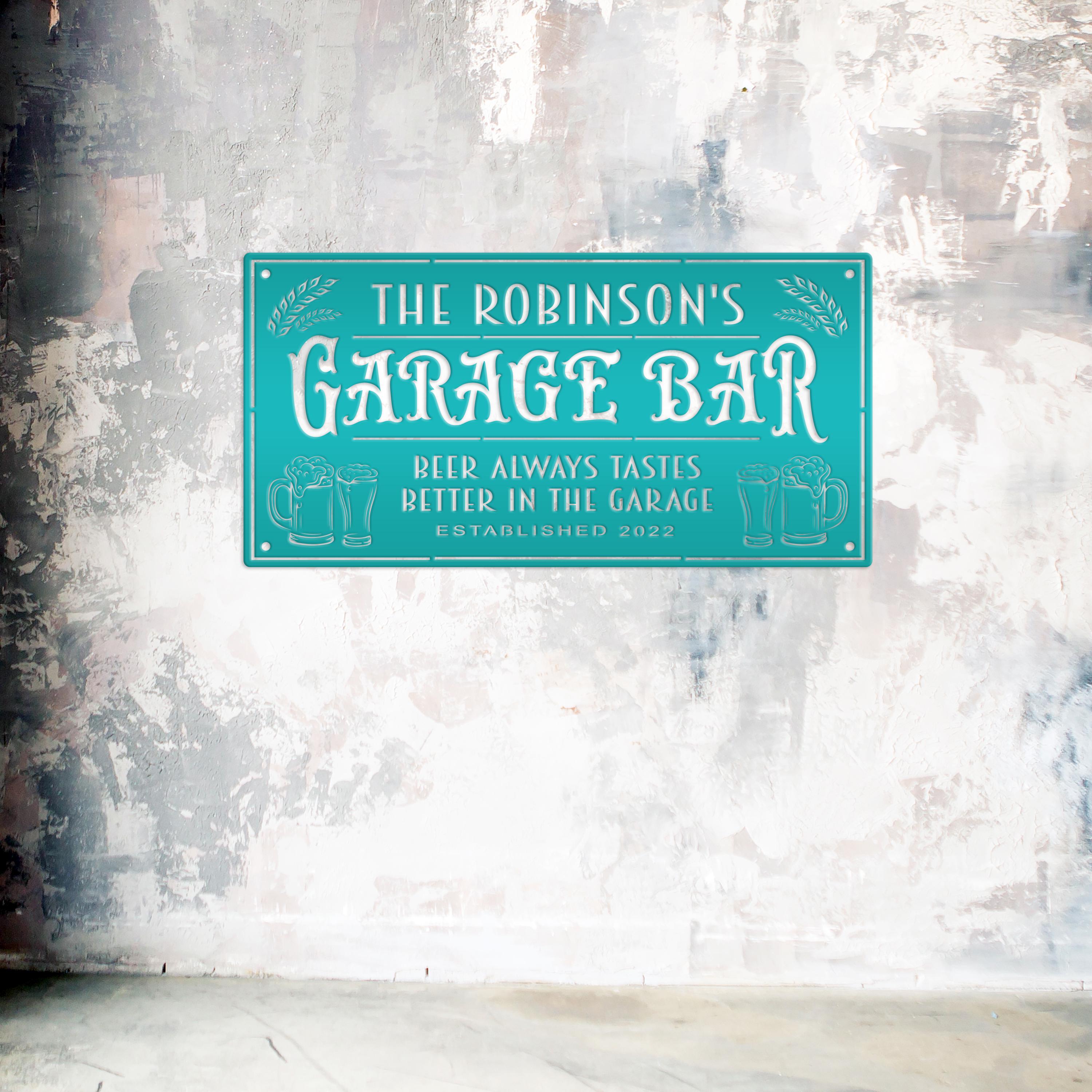Rectangle Custom Garage Bar Metal Sign - Make It Your Own Wording- Man ...