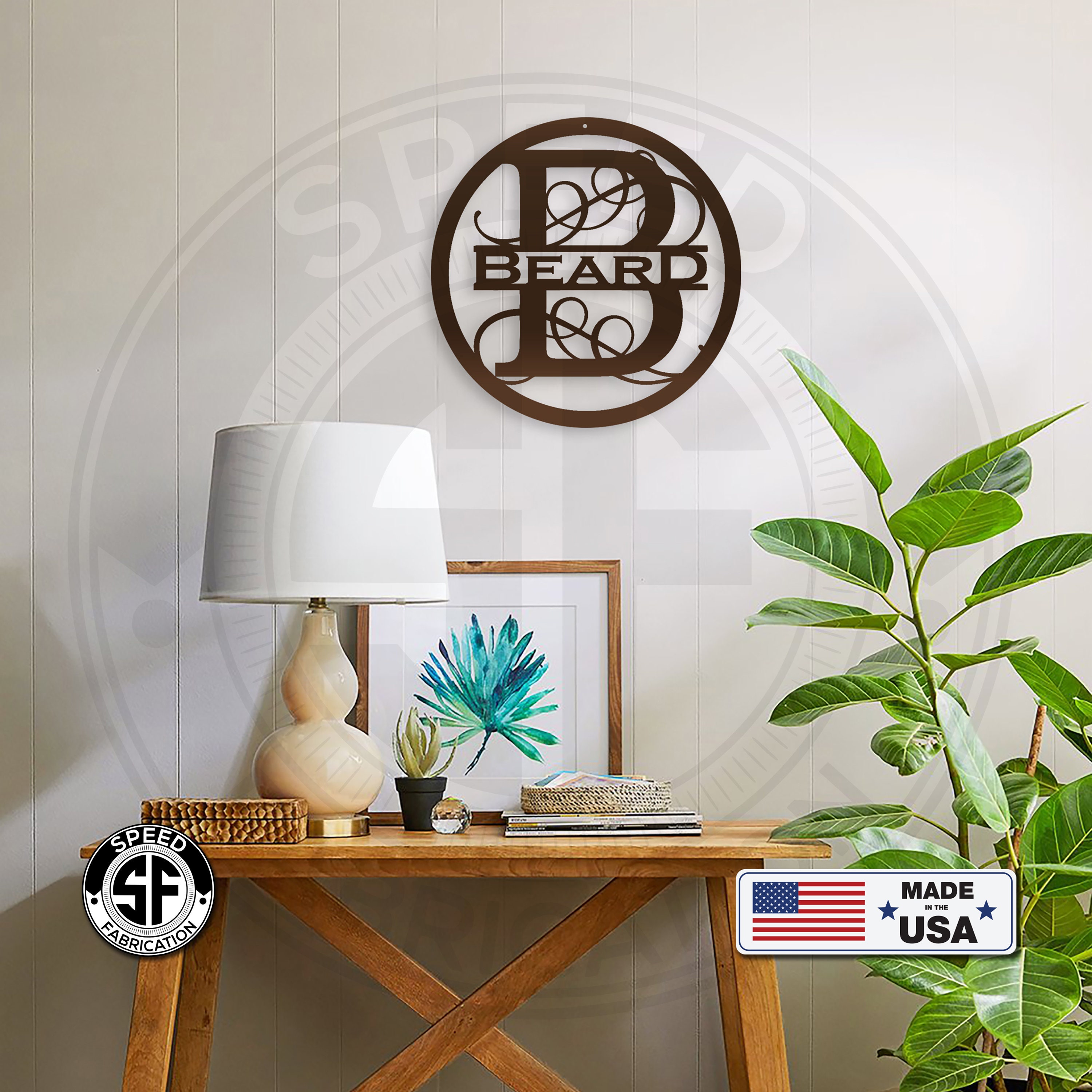 Personalized Metal Swirl Circle Monogram Sign Wedding Gift. - Etsy