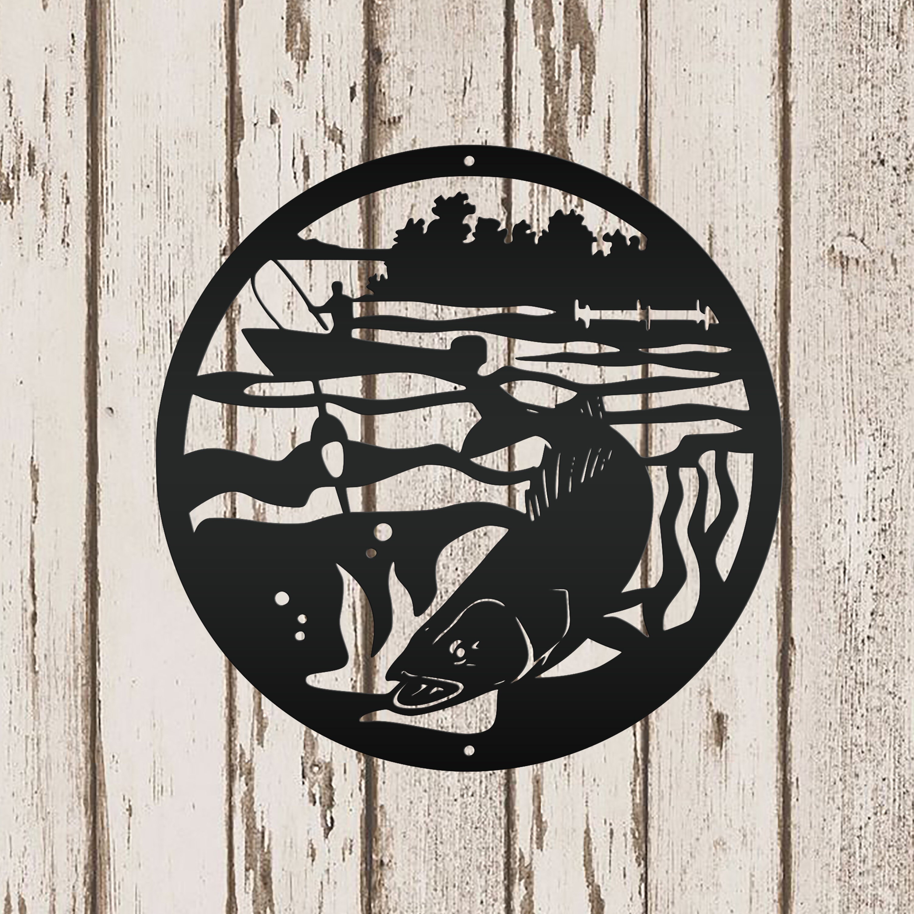 Fishing Scene Metal Sign | Etsy