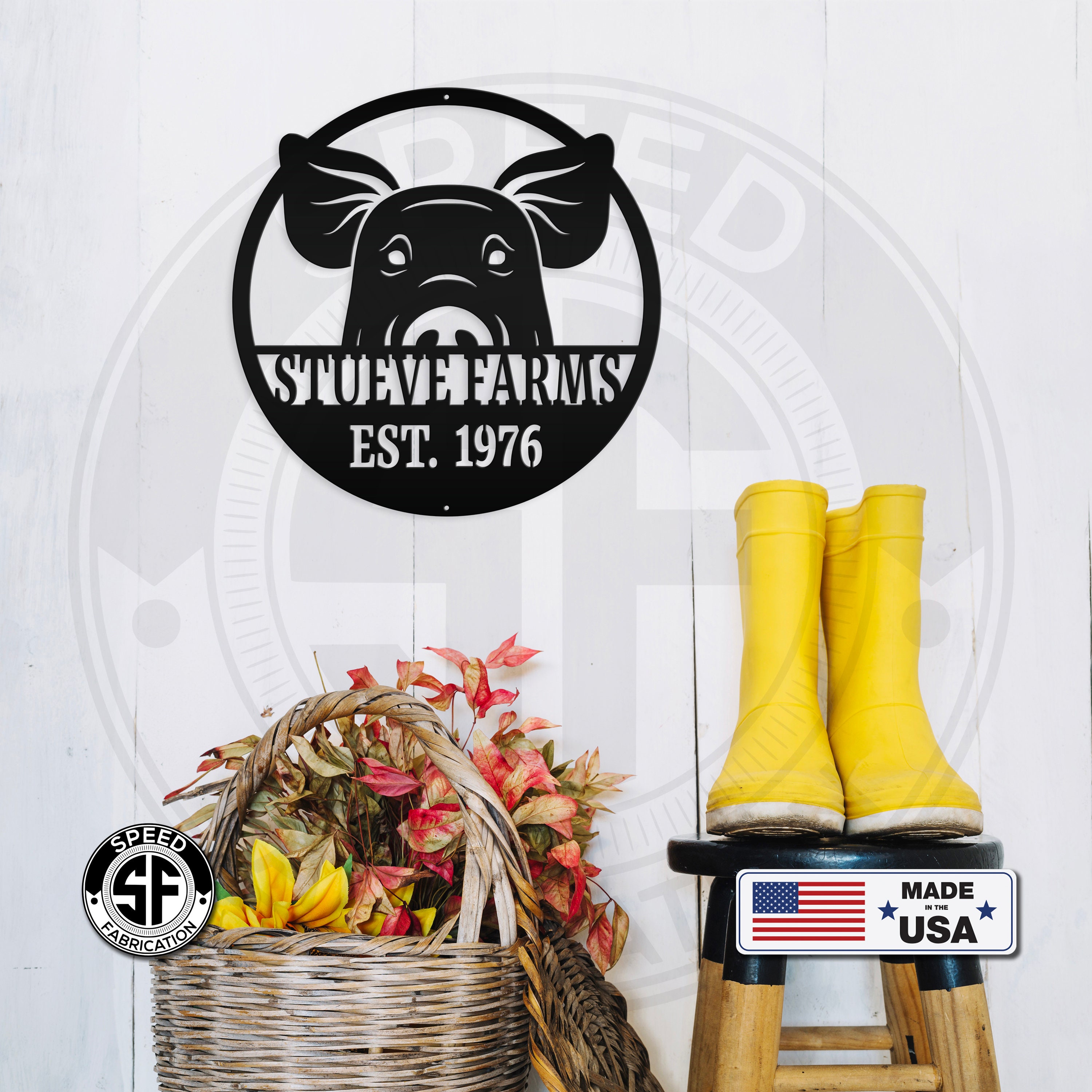 Custom Pig Farm Sign Indoor Outdoor Metal Sign | Etsy