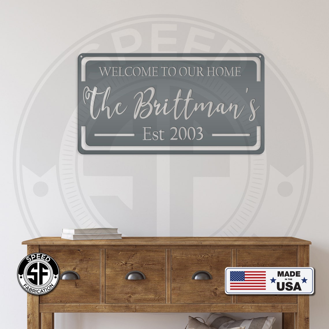 Personalized Rectangle Metal Porch Welcome Sign - Etsy