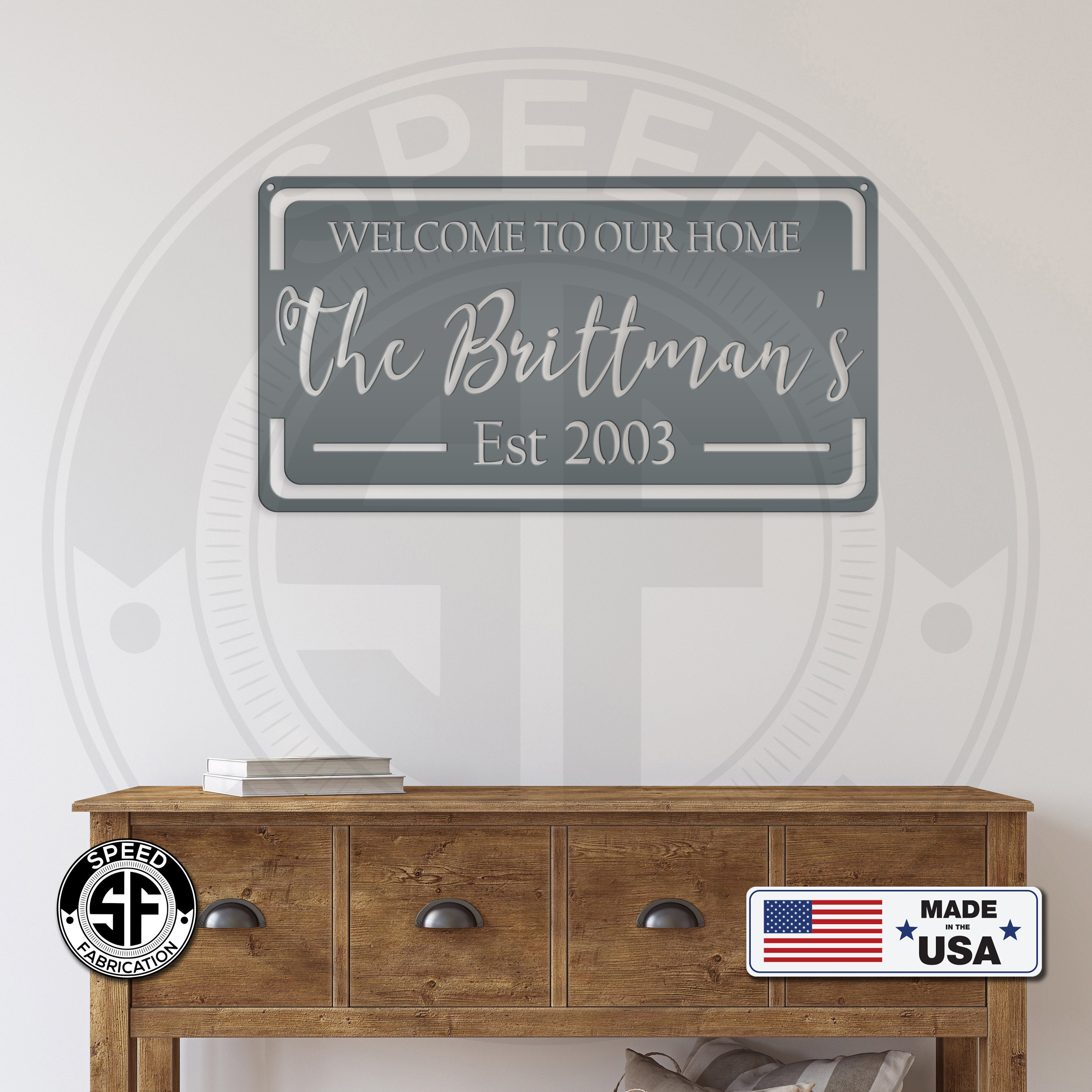 Personalized Rectangle Metal Porch Welcome Sign - Etsy