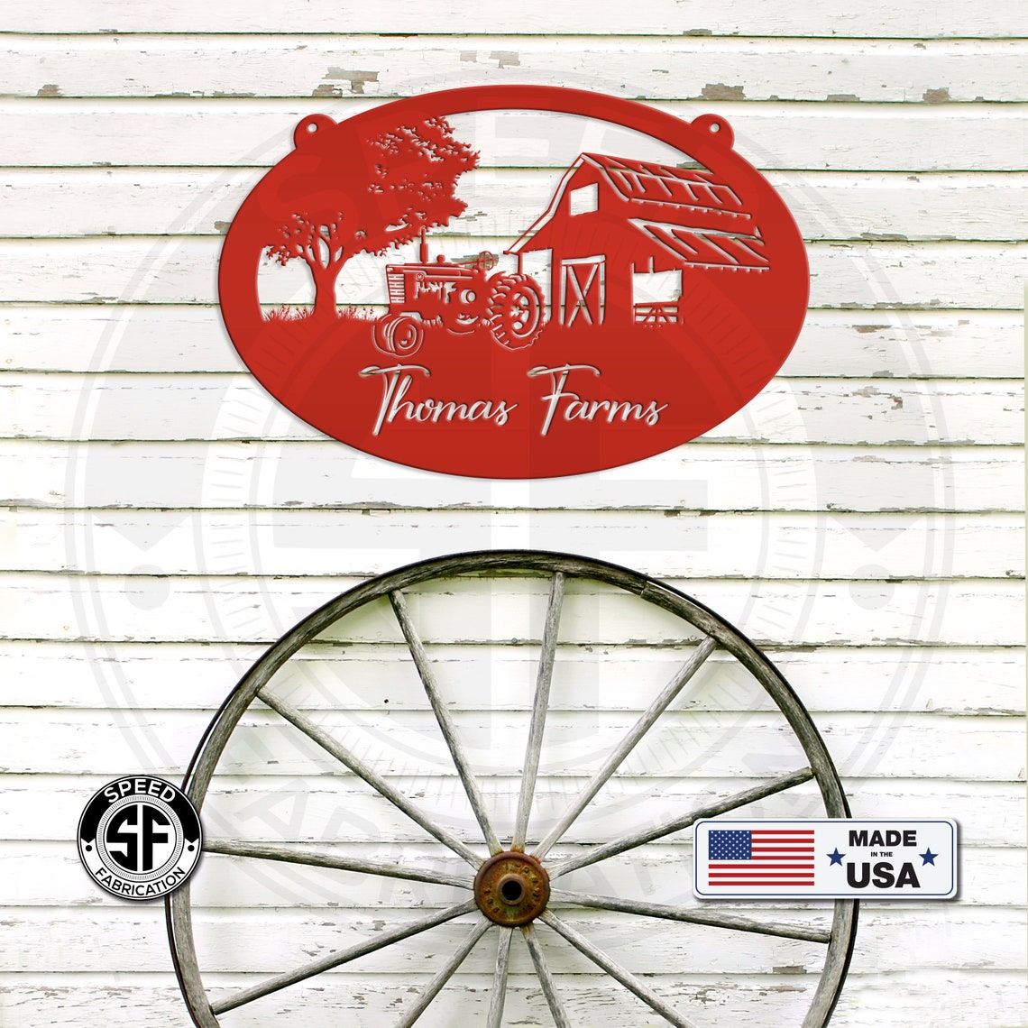 Personalized Tractor and Barn Metal Sign Family Farm Sign - Etsy